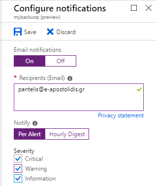 Azure Backup | Enable backup alert notifications - Apostolidis Cloud Corner